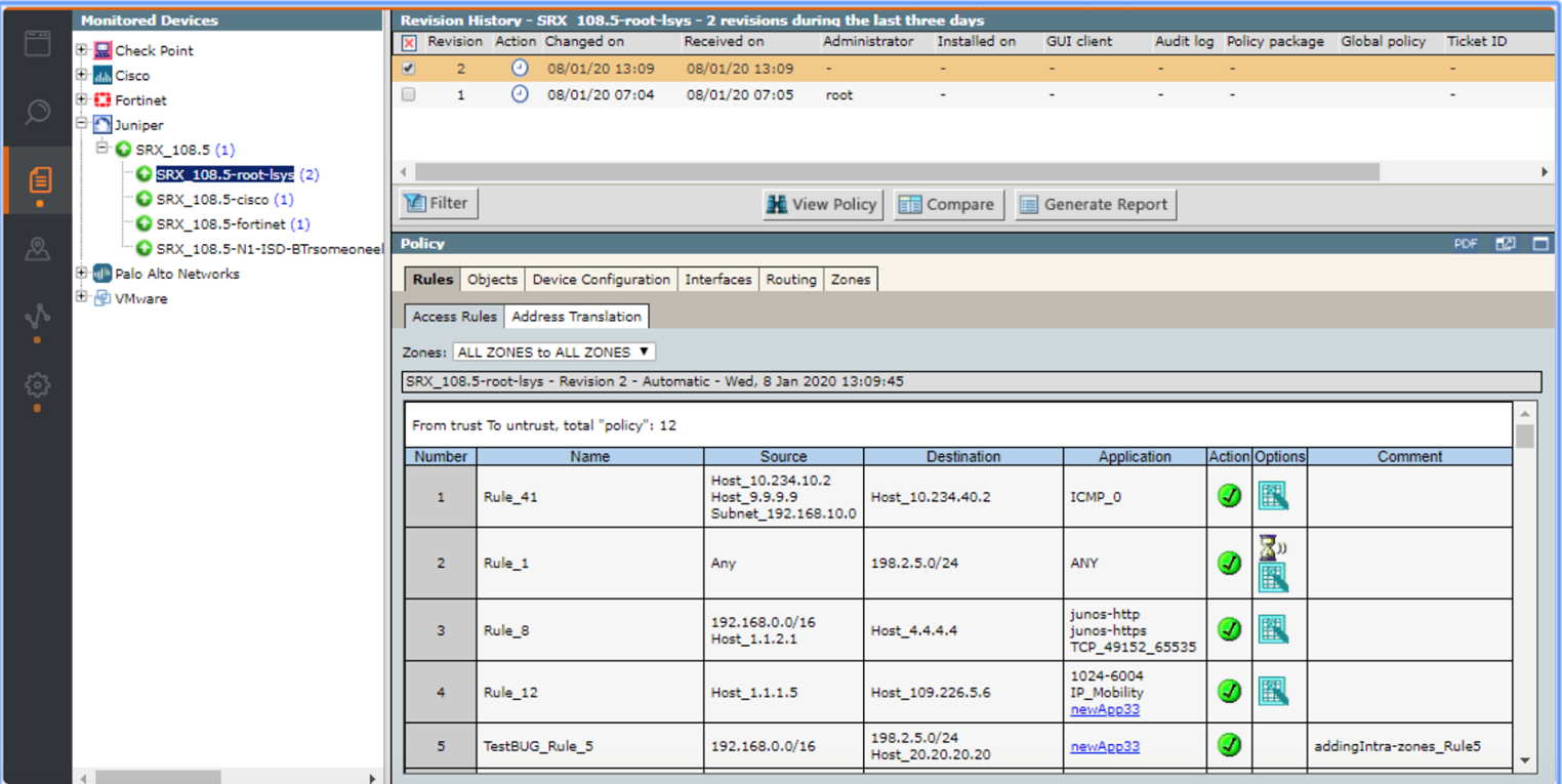 Firewall Change Tracker | Tufin